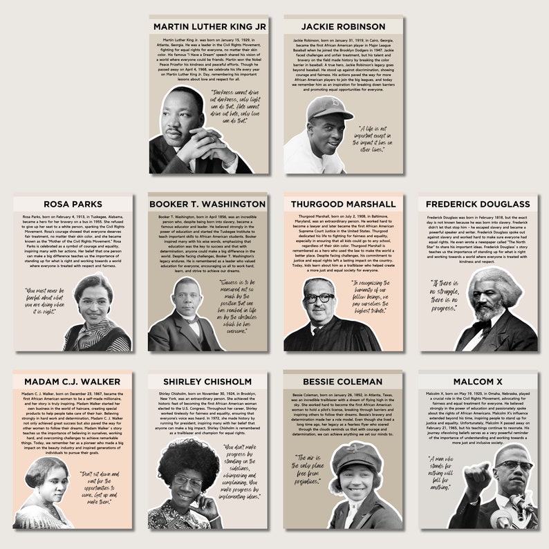 10 Educational Black History Posters, Social Studies, Black Historical ...