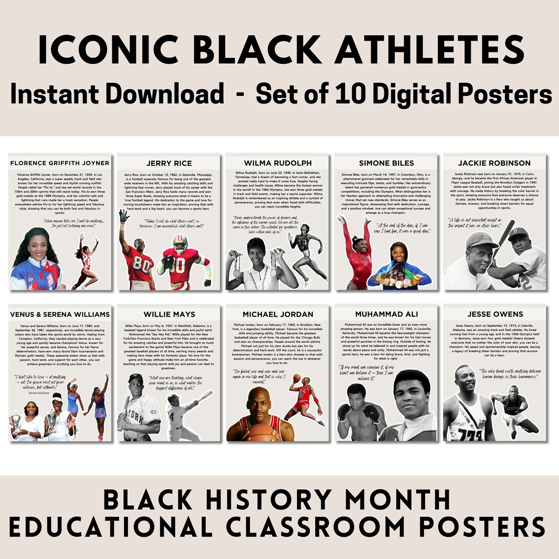 10 Educational Black History Sports Posters, Social Studies, Posters ...