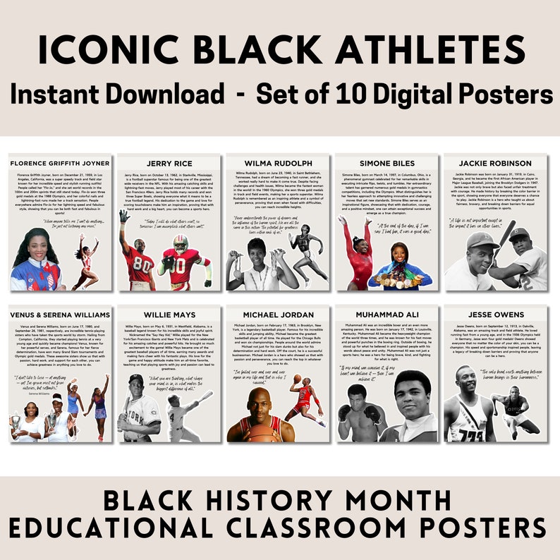 10 Educational Black History Sports Posters, Social Studies, Posters ...