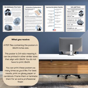 Set of 4 Educational US History Posters, Social Studies, Middle School ...