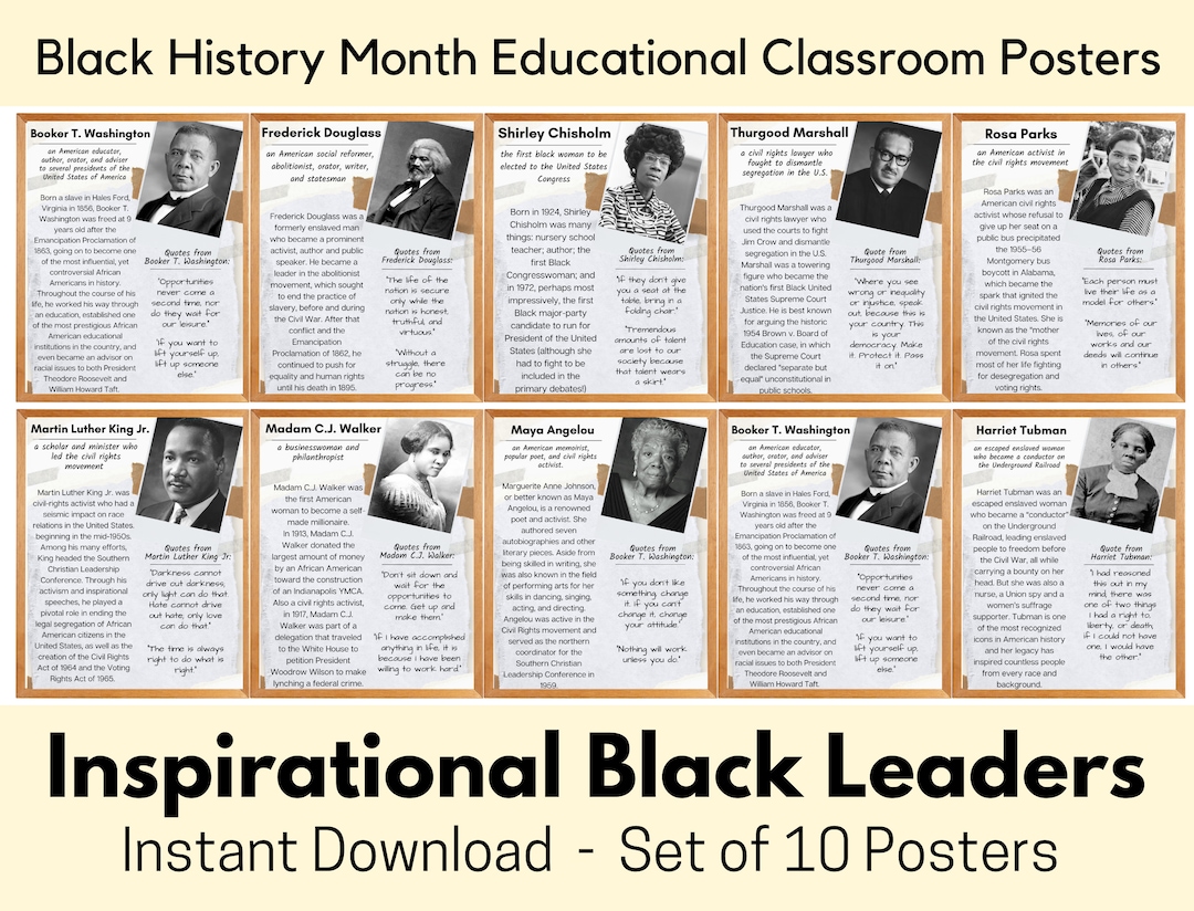 10 Educational Black History Posters, Social Studies, Black Historical ...