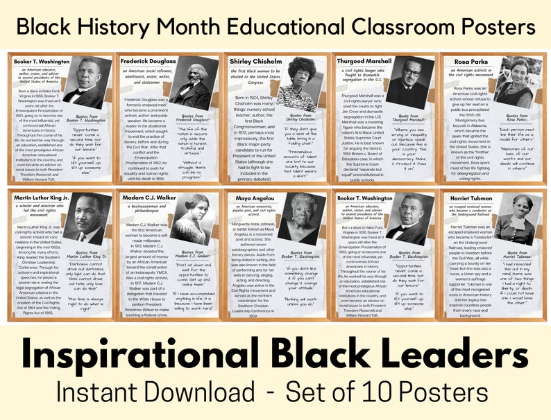 10 Educational Black History Posters Social Studies Black - Etsy