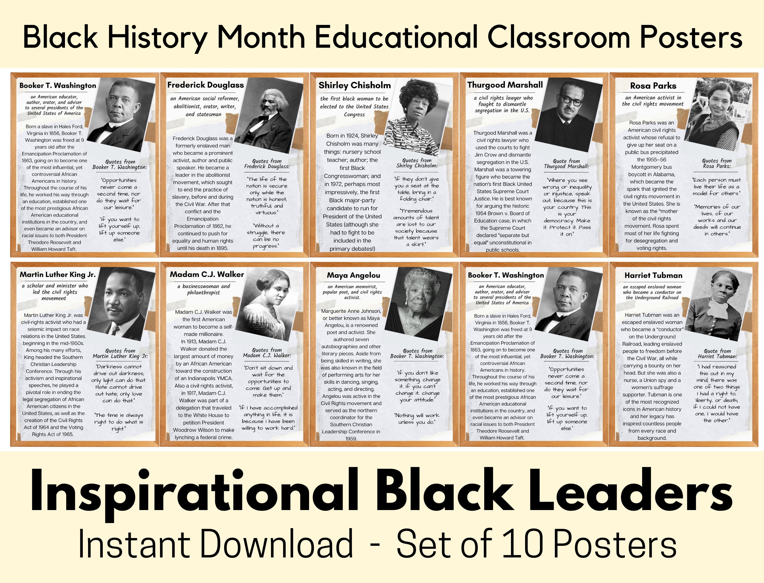 10 Educational Black History Posters, Social Studies, Black Historical ...