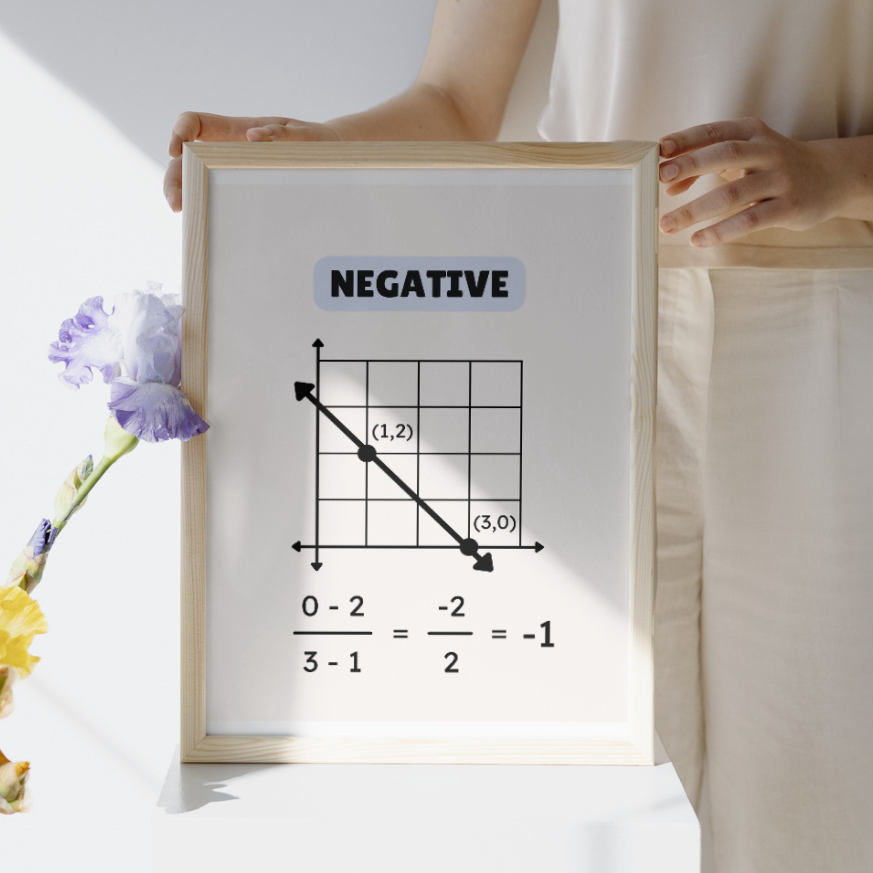 4 Types of Slope Set of 5 Posters, K-12 Art, Math Class Posters, Types ...