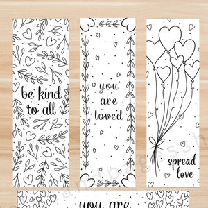 Printable Coloring Bookmarks for Kids With Positive and Kindness Quotes ...