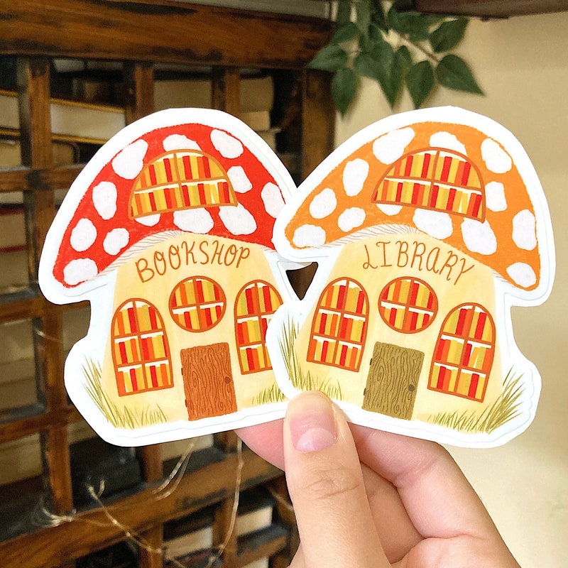 Library Sticker - Etsy
