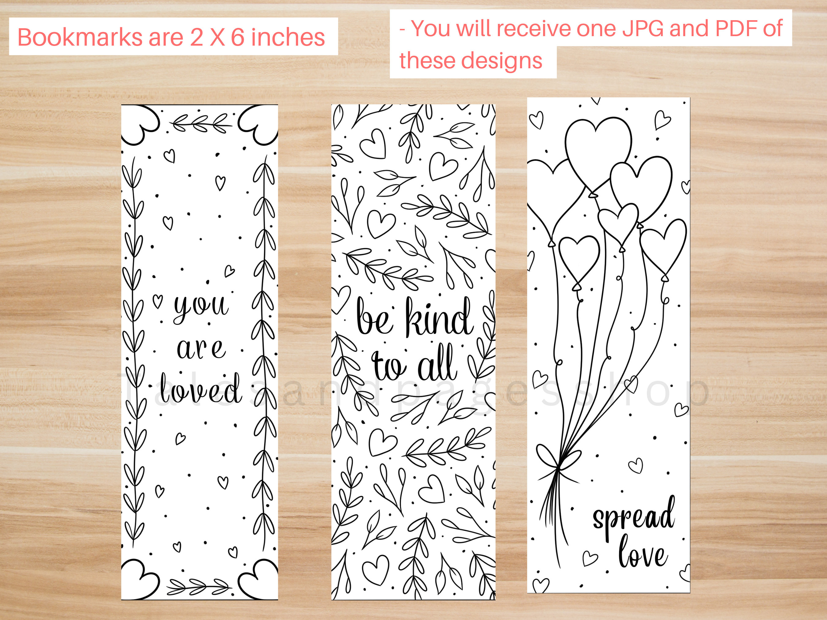 Printable Coloring Bookmarks for Kids With Positive and - Etsy Canada