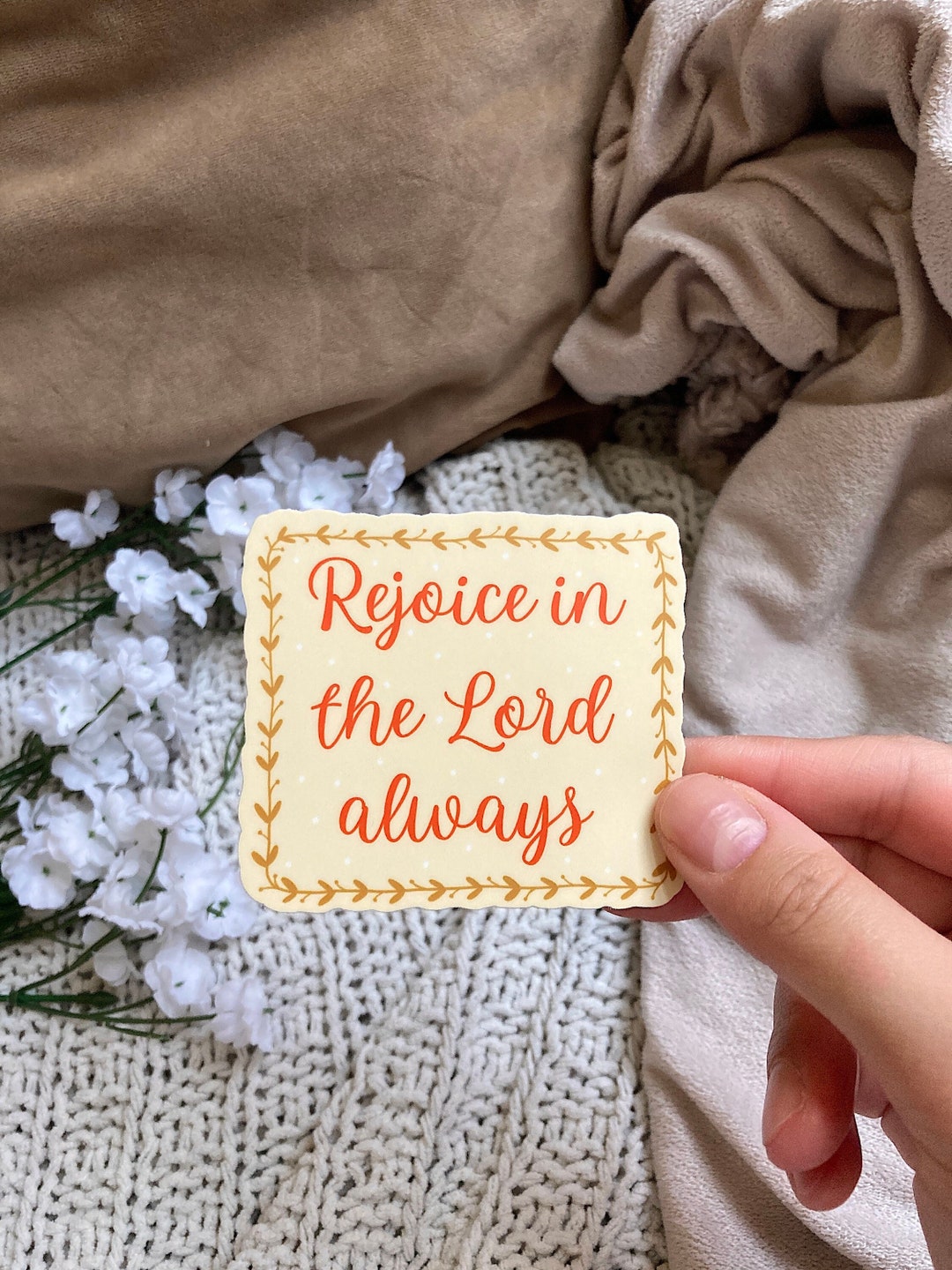 Rejoice in the Lord Always Sticker, Faith Sticker, Scripture Art ...