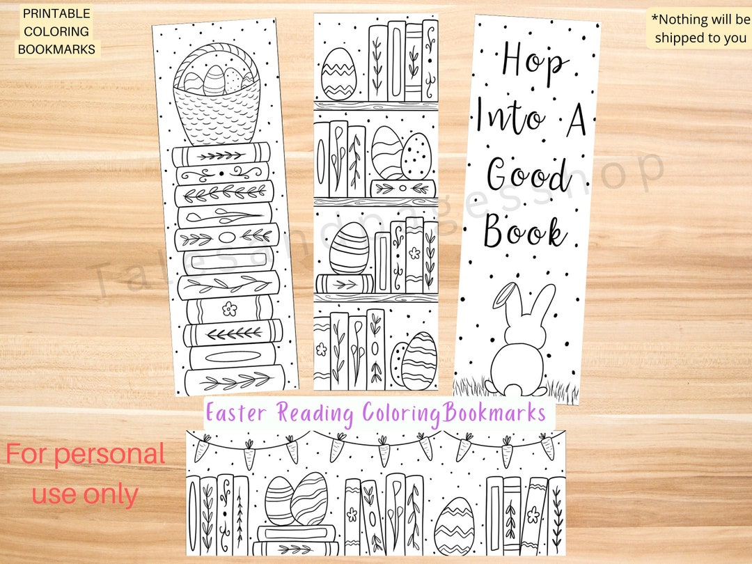 Printable Easter Coloring Bookmarks for Kids and Adults, Easter Bunny ...