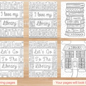 Printable Library Coloring Pages for Kids and Adults, Reading Printable ...