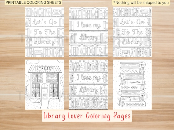 I Love My Library Coloring Page