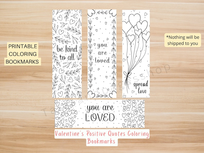 Printable Coloring Bookmarks for Kids With Positive and - Etsy