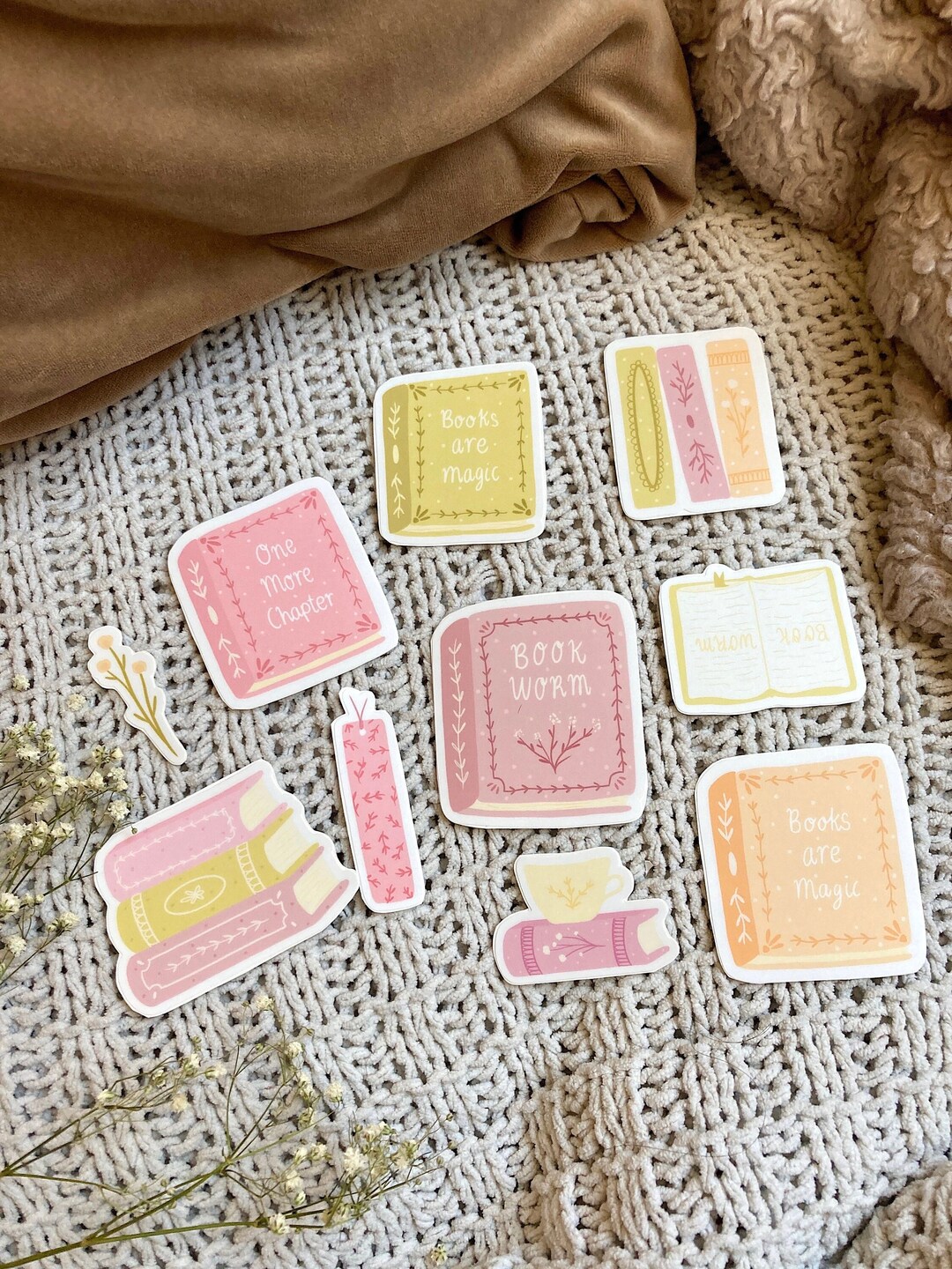 Bookish Sticker Set, Set of 10 Book Stickers, Bookstack Stickers, Book ...