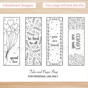 Printable Coloring Bookmarks for Kids With Positive and Kindness Quotes ...