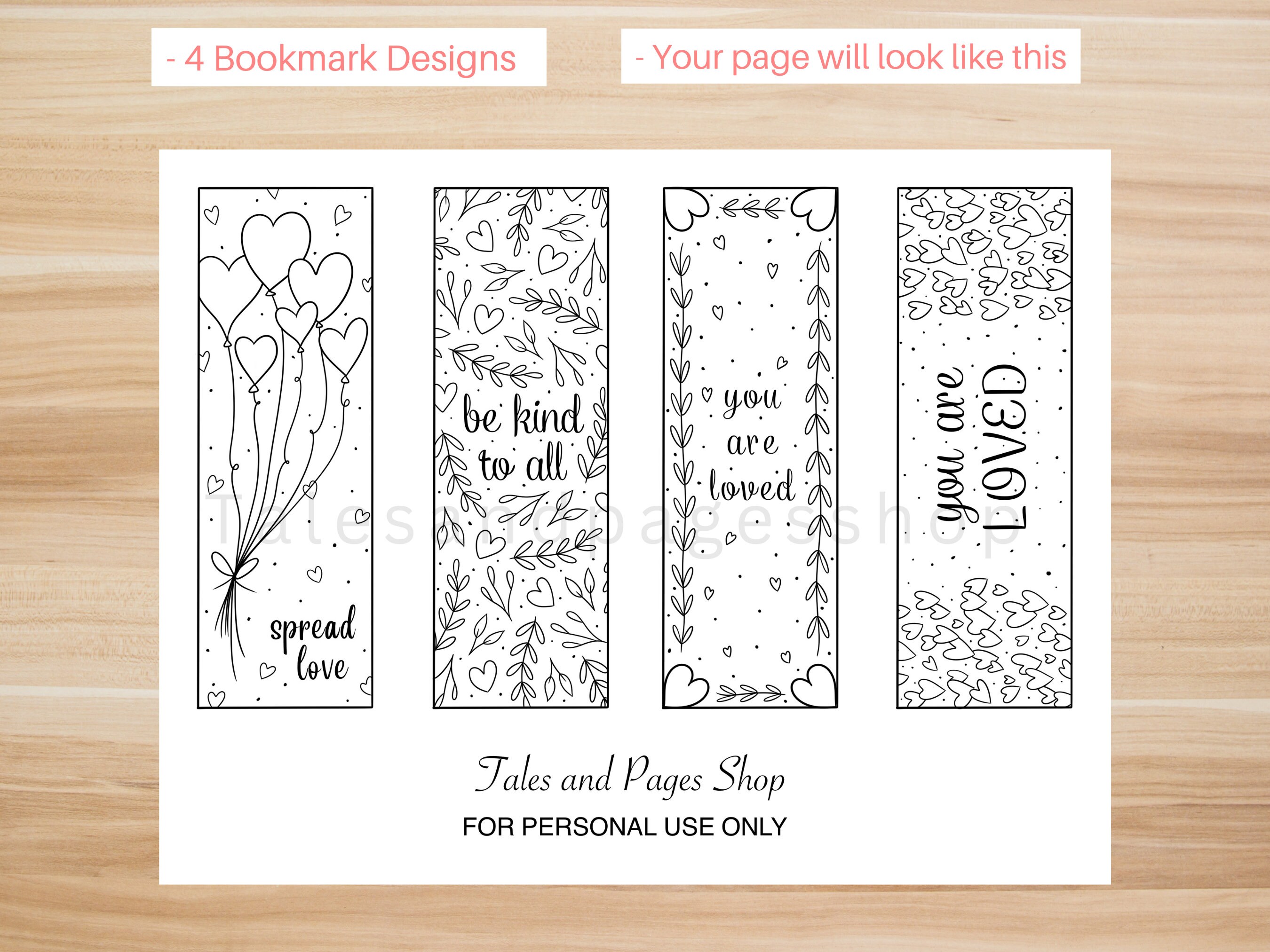 Printable Coloring Bookmarks for Kids With Positive and - Etsy Australia