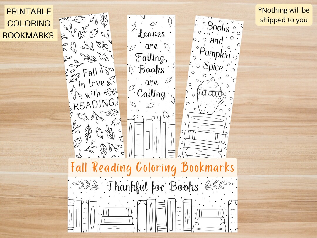 Printable Fall Coloring Bookmarks, Fall Printable Coloring Bookmarks ...