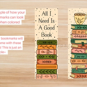 Reading Printable Coloring Bookmarks for Adults and Kids, Library ...