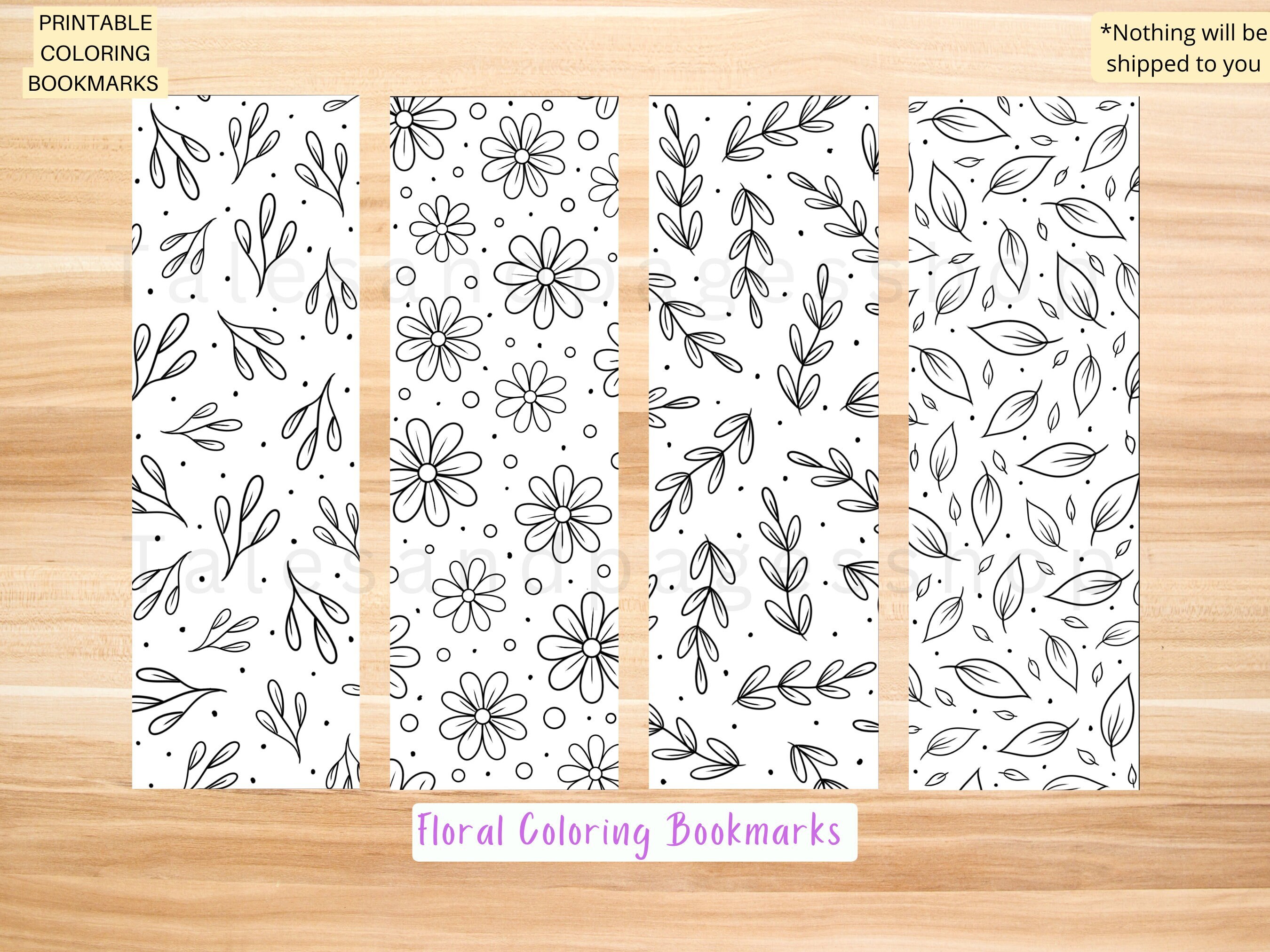 Floral Coloring Bookmarks for Kids and Adults Printable - Etsy