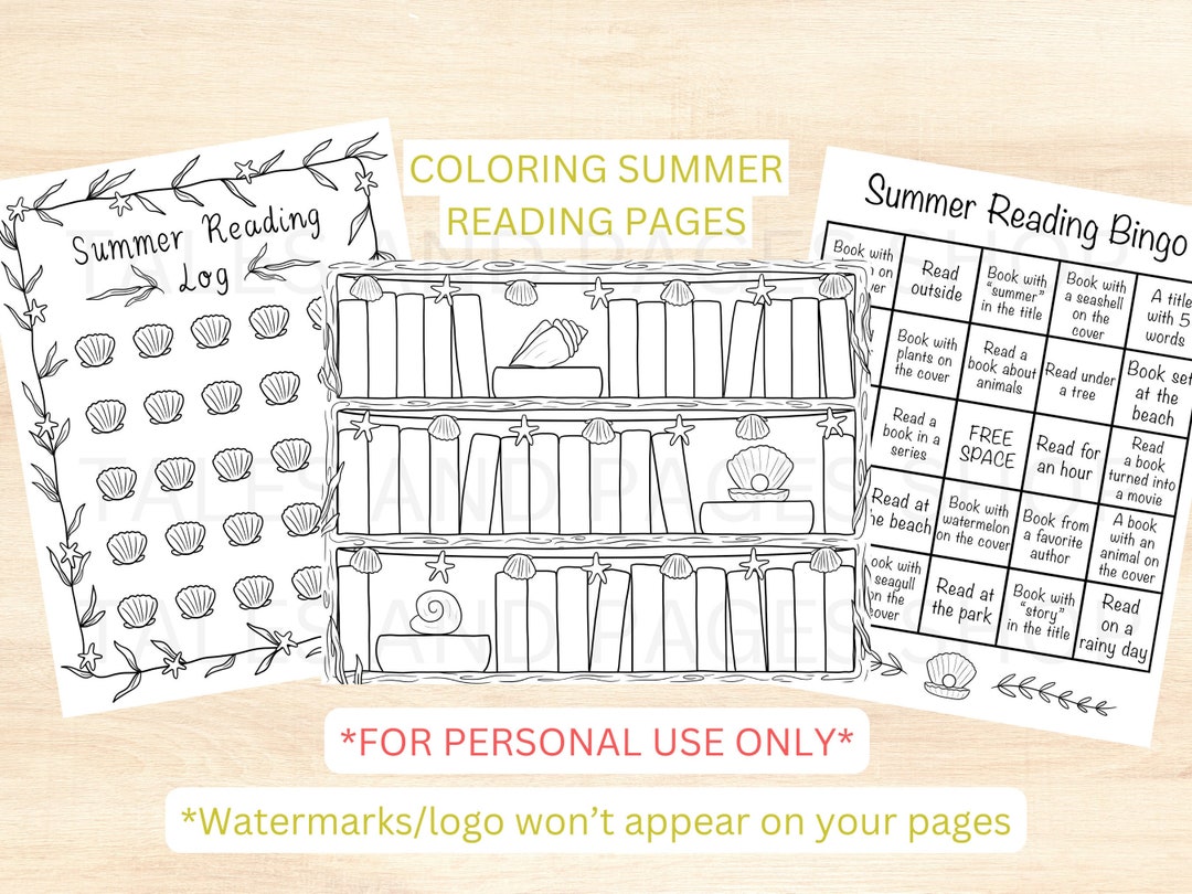 Summer Reading Tracker, Printable Coloring Pages for Kids and Adults ...