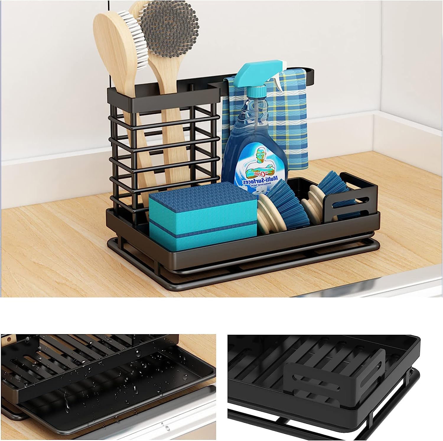 Kitchen Sink Caddy Organiser Tidy Rack With Removable Drain - Etsy UK