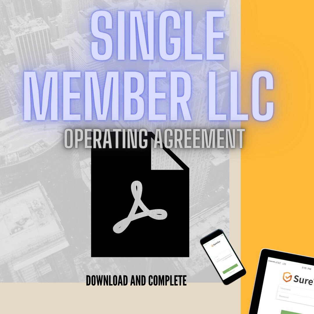 Single Member LLC Operating Agreement Template for Tax Business - Etsy