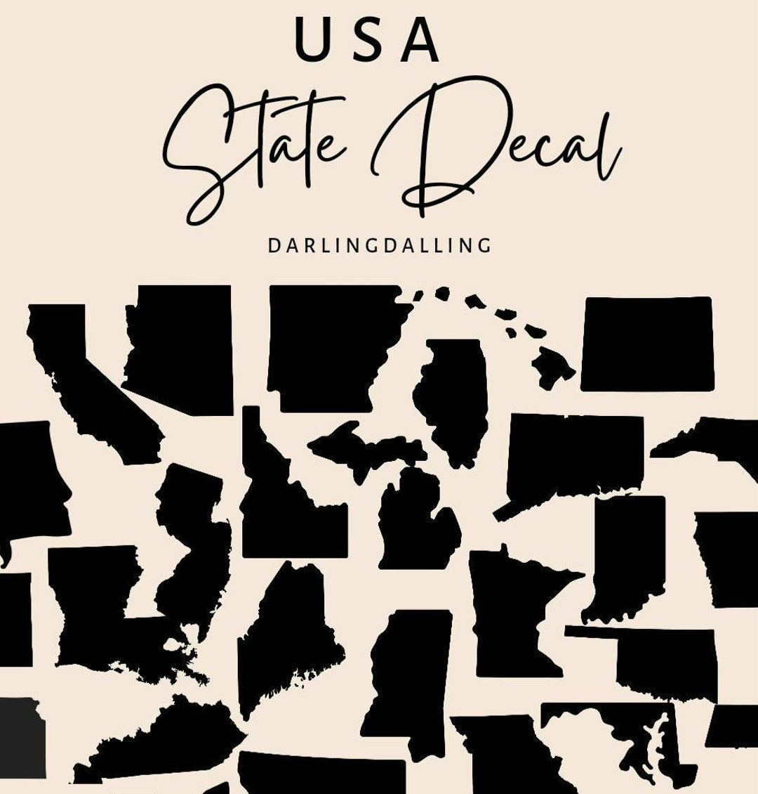 State Car Decal, Bumper Sticker, United States Decal, Home, Home State ...