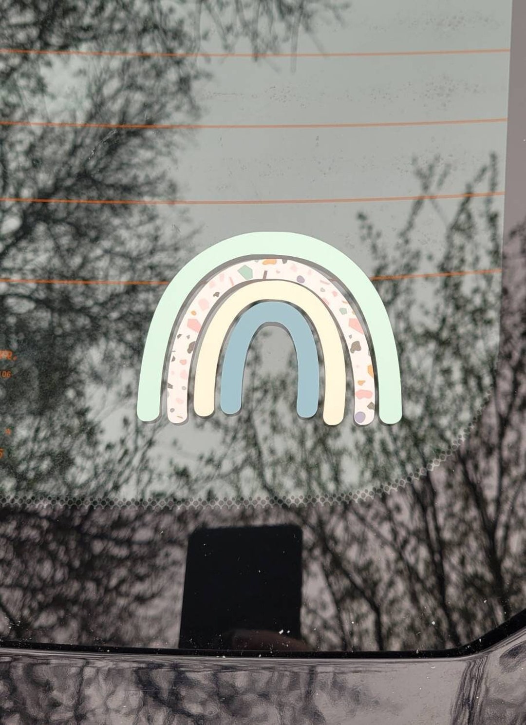 Boho Rainbow Decal Car Bumper Sticker, Laptop Decal, Rainbow Sticker ...