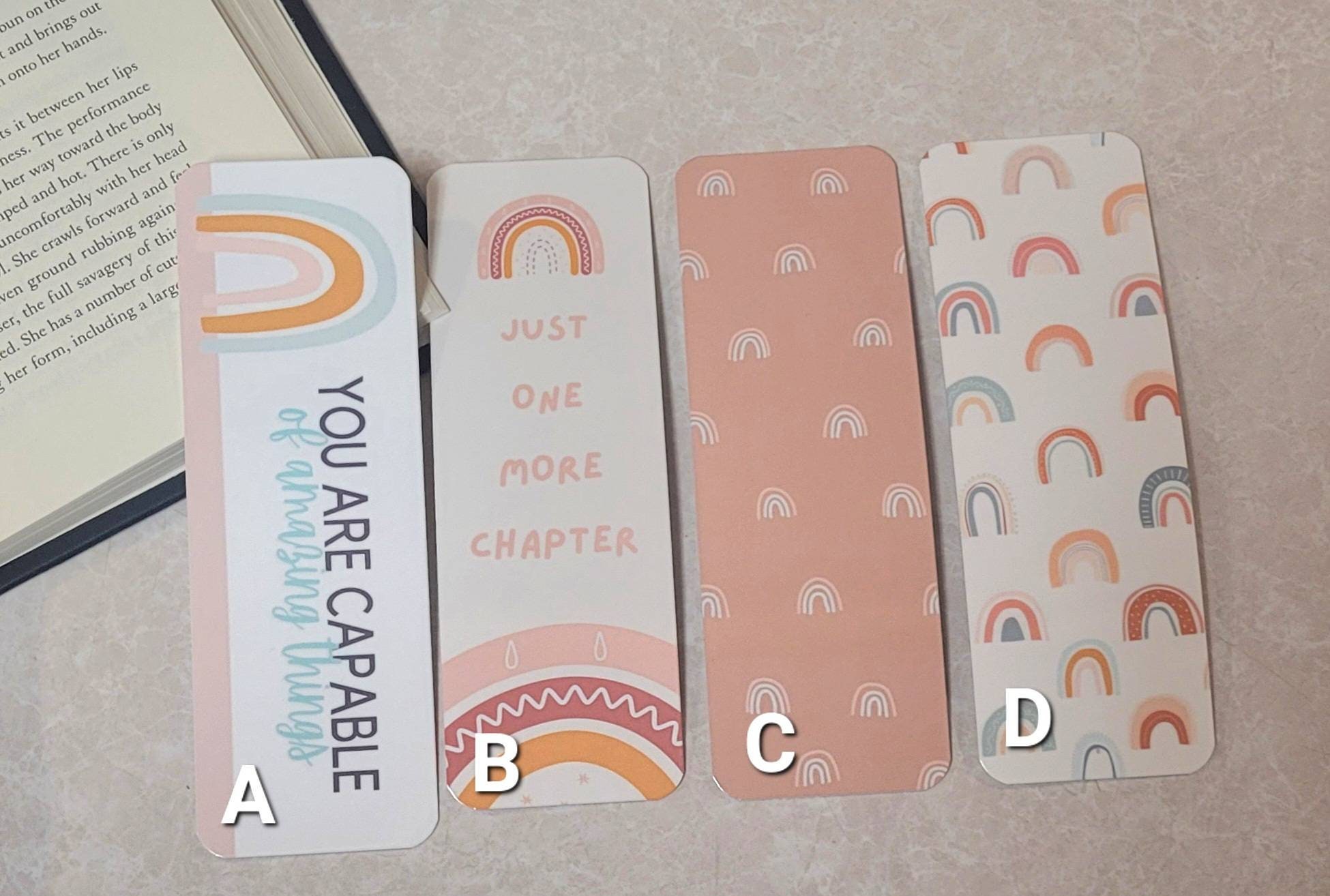 Rainbow Bookmarks • One Sided • Boho • Bookmark • Laminated • Rainbow ...