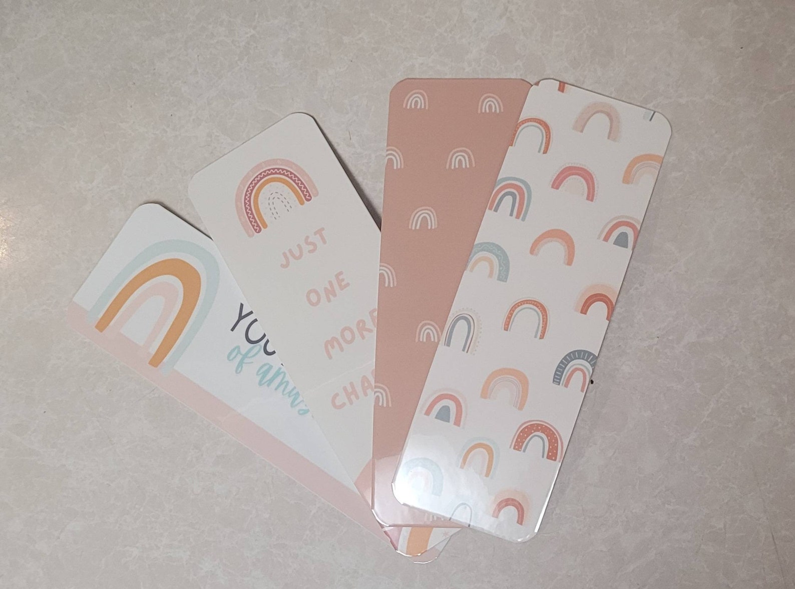 Rainbow Bookmarks • One Sided • Boho • Bookmark • Laminated • Rainbow ...