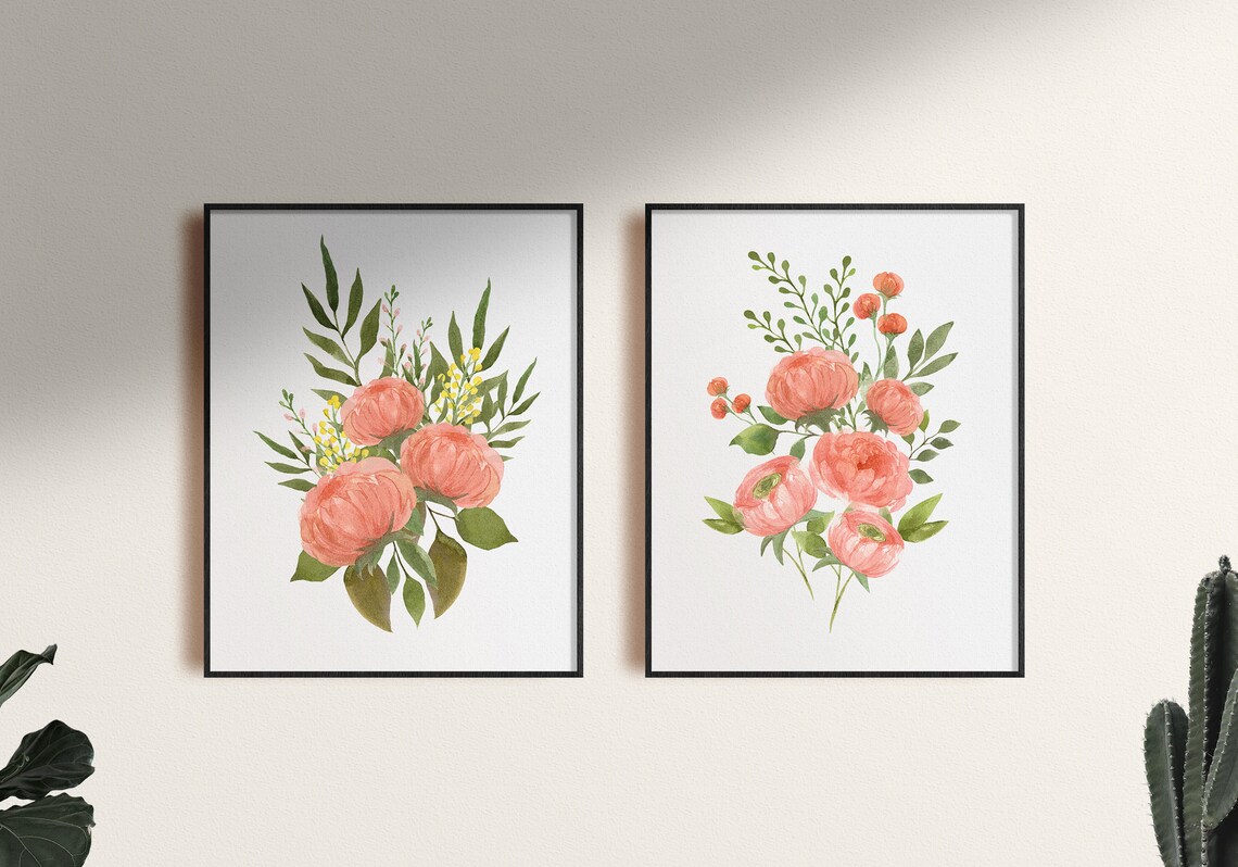 Watercolor Rose and Peony Clipart Floral Clipart Collection ...
