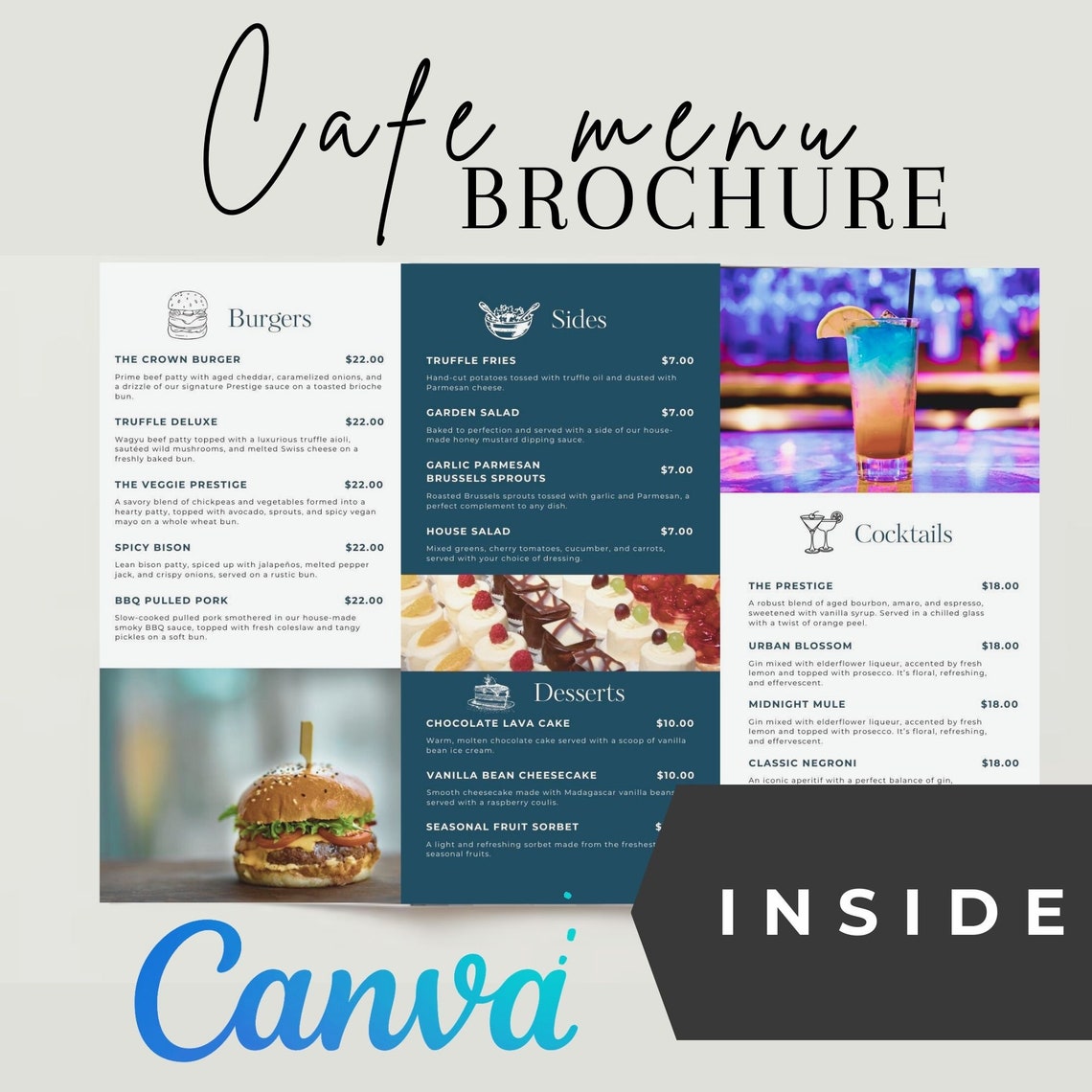 Editable Cafe Menu Template | Minimalist Coffee Menu | Café Menu ...