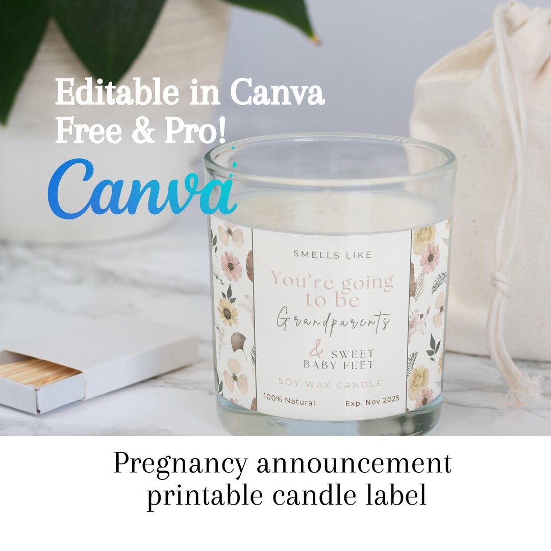 Pregnancy Announcement Candle Label | Pregnancy Reveal Idea | Smells ...