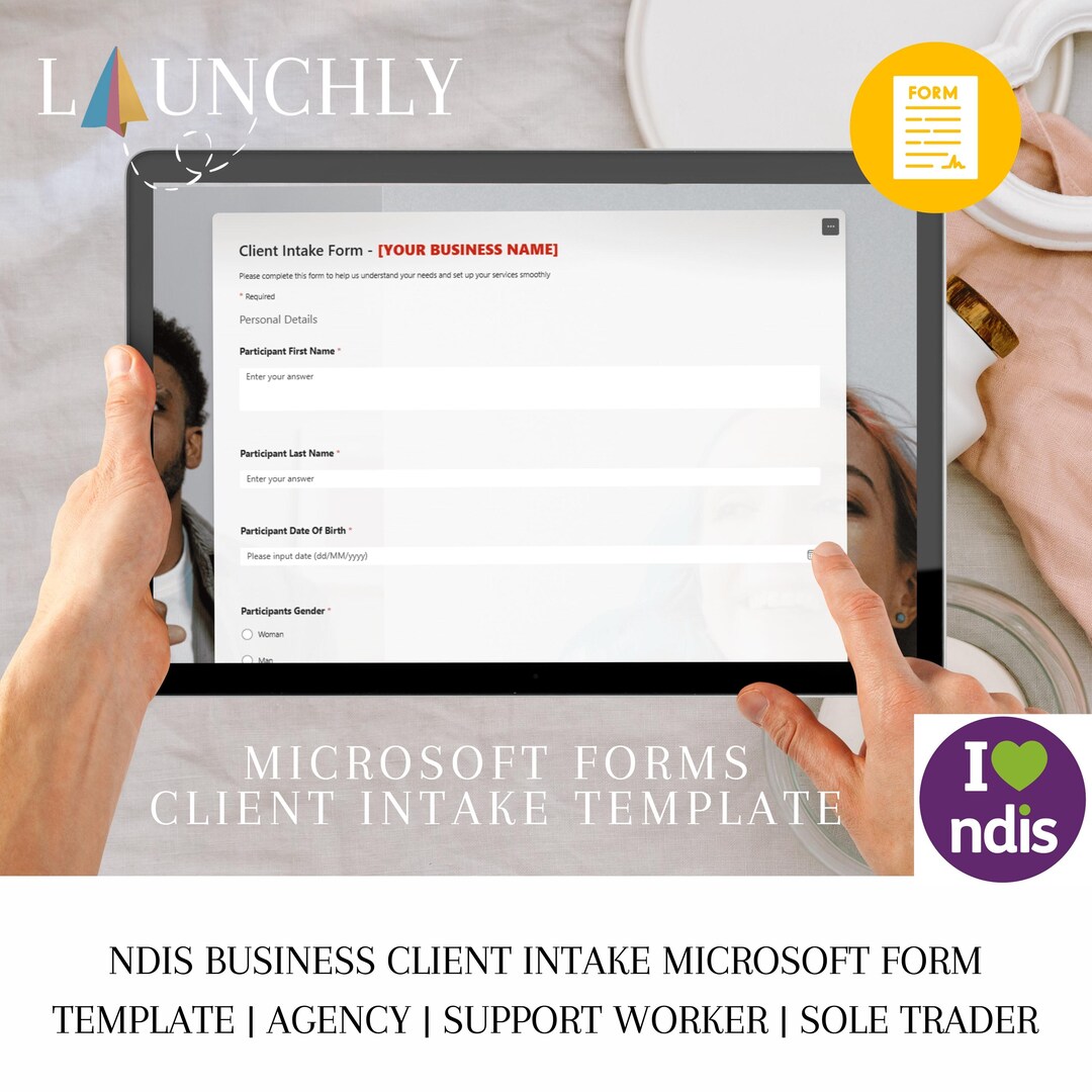 NDIS Client Intake Onboarding Microsoft Forms Template for Service ...