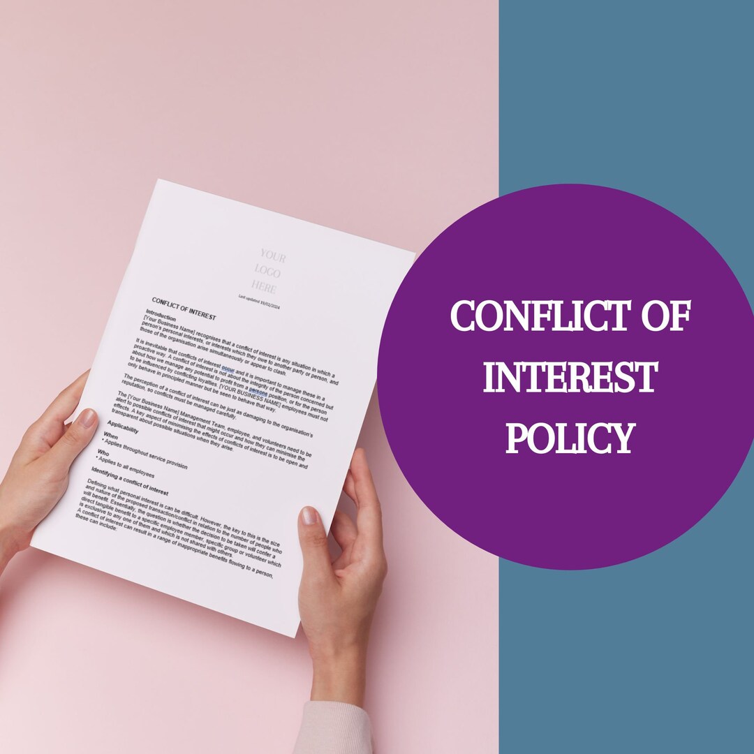 Conflict of Interest Policy NDIS Business Support Work Agency Word Document Template Providers ...