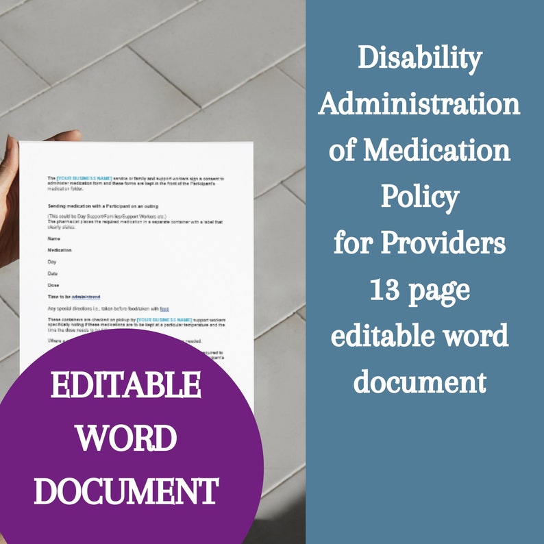 Policy Procedure NDIS Administration Medication Business Support Worker ...