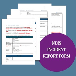 Incident Report Form NDIS Business Support Work Agency Word Document ...