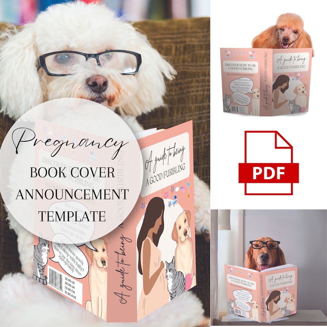 Fun Pregnancy Announcement | Dust Book Cover | Cat or Dog Pregnancy ...