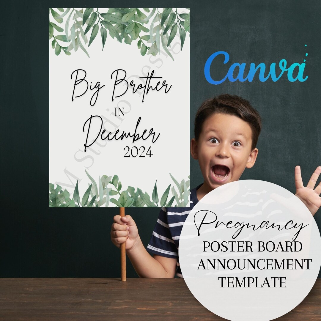 Pregnancy Announcement Poster Board Big Brother Template Promoted to ...