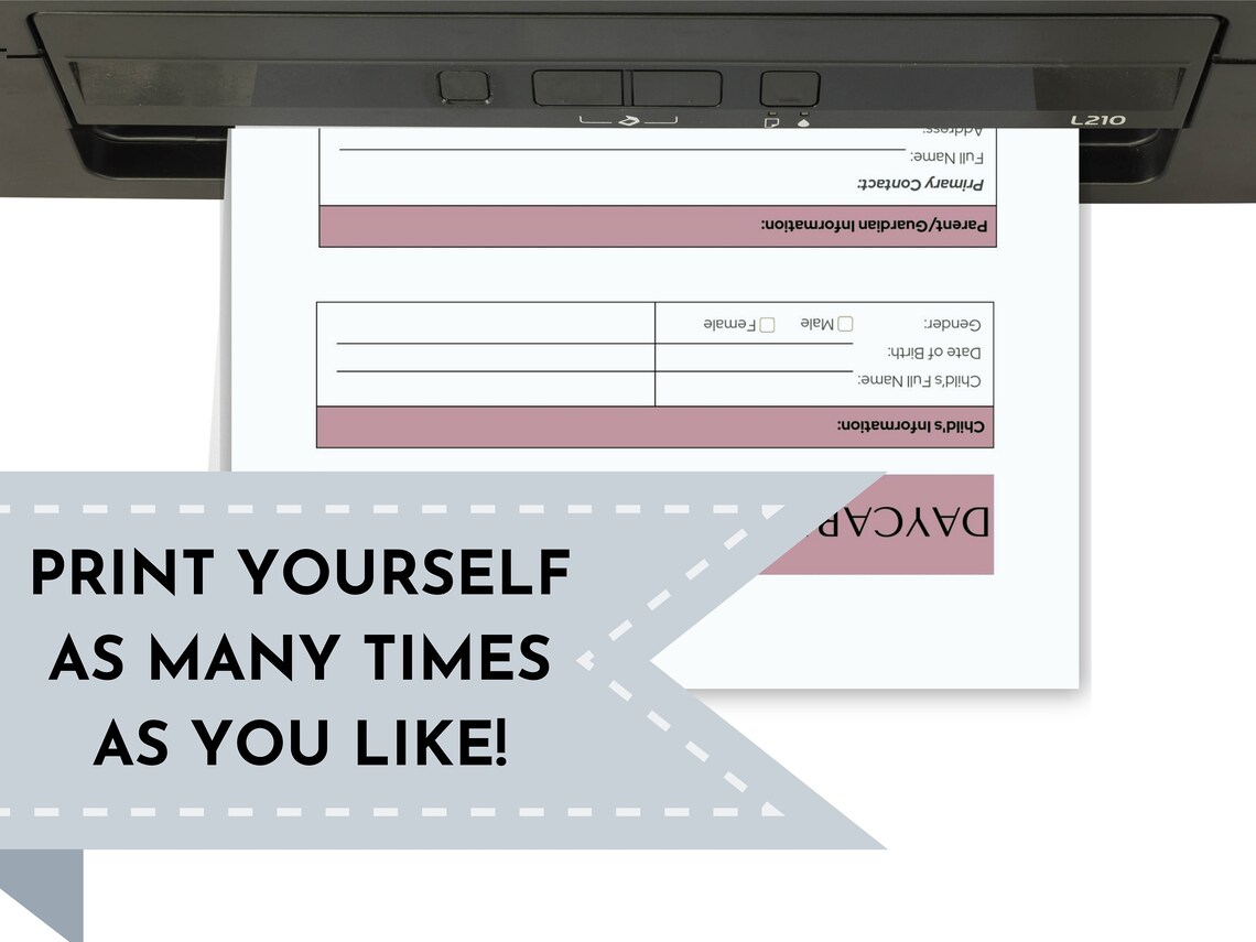 Home Daycare Childcare Client Intake Form Template | Childcare Provider ...