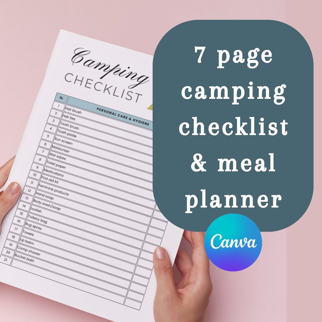 Camping Packing List | Camping Meal Planner | Editable Pages | Camping ...