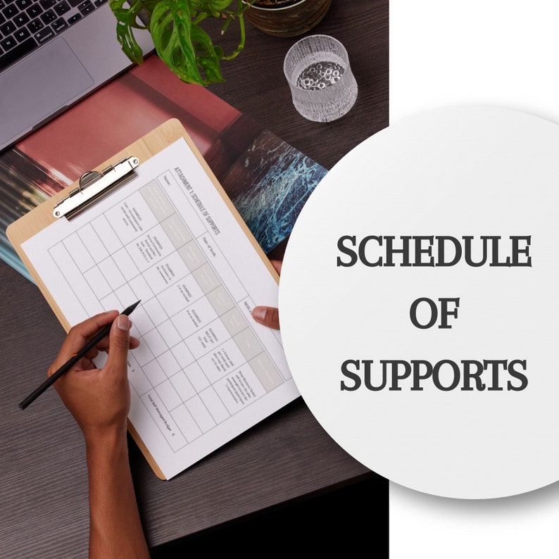 Minimalist Service Agreement Schedule of Supports NDIS Support Work ...