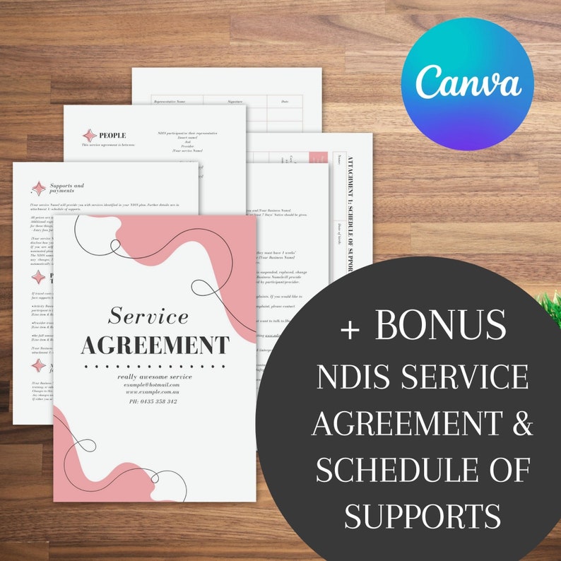 NDIS Business Bundle Business Support Work Agency Canva Template for ...