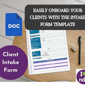 NDIS Client Intake Form Word Participant Template Onboarding Editable ...