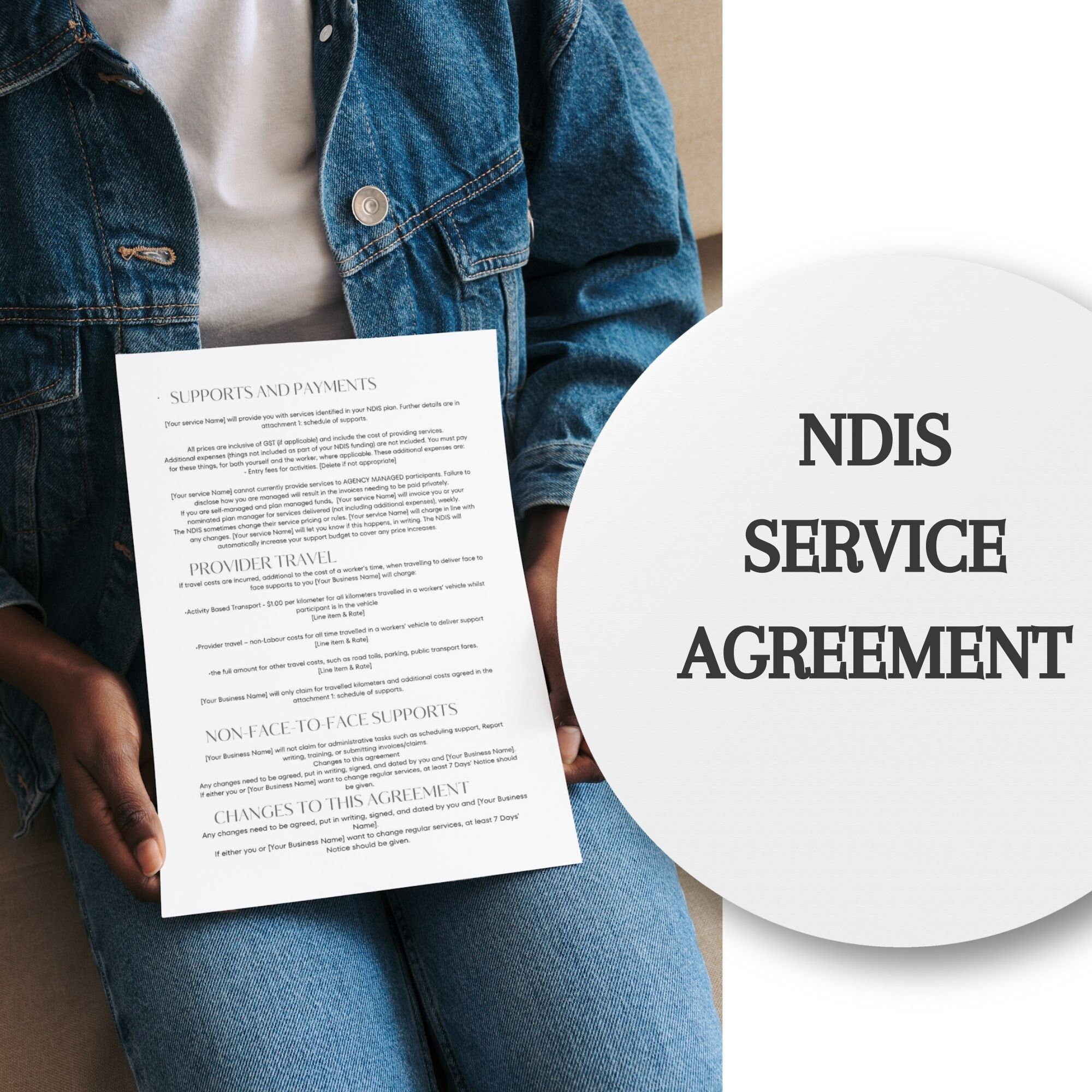 Service Agreement Schedule of Supports NDIS Support Work Agency Canva ...