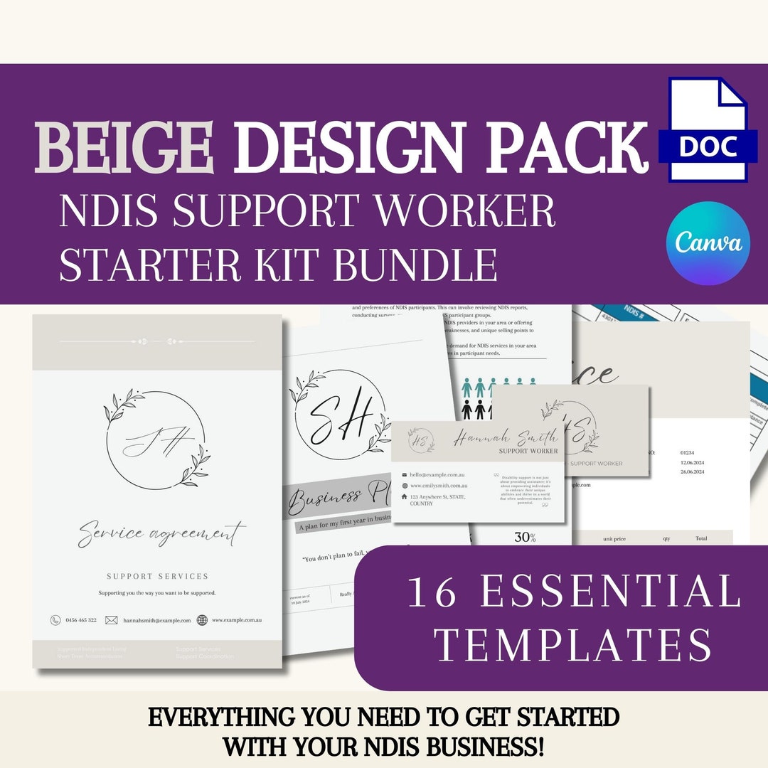 NDIS Business Starter Bundle Support Worker Disability Support Forms ...