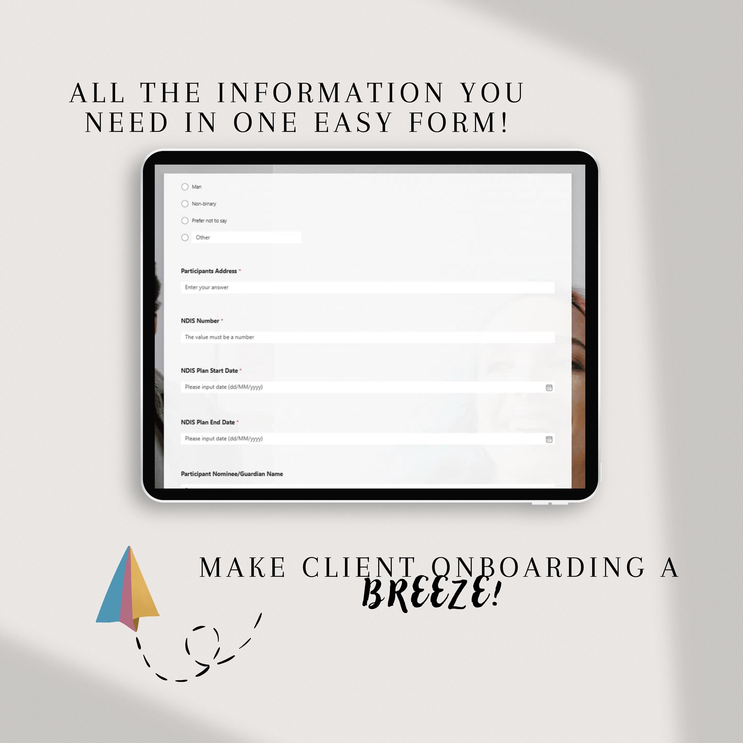 NDIS Client Intake Onboarding Microsoft Forms Template for Service ...