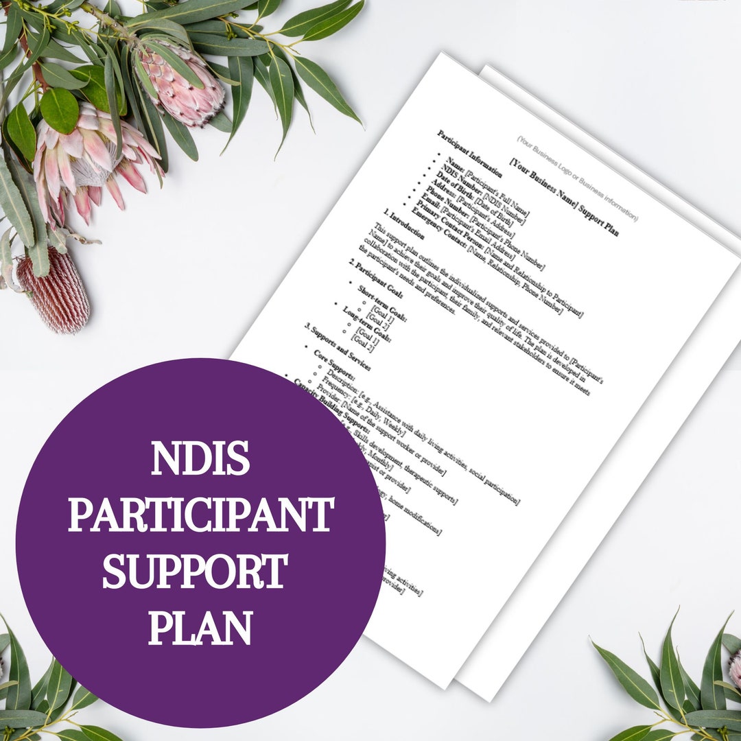 NDIS Participant Support Plan | Business Support Worker Support ...