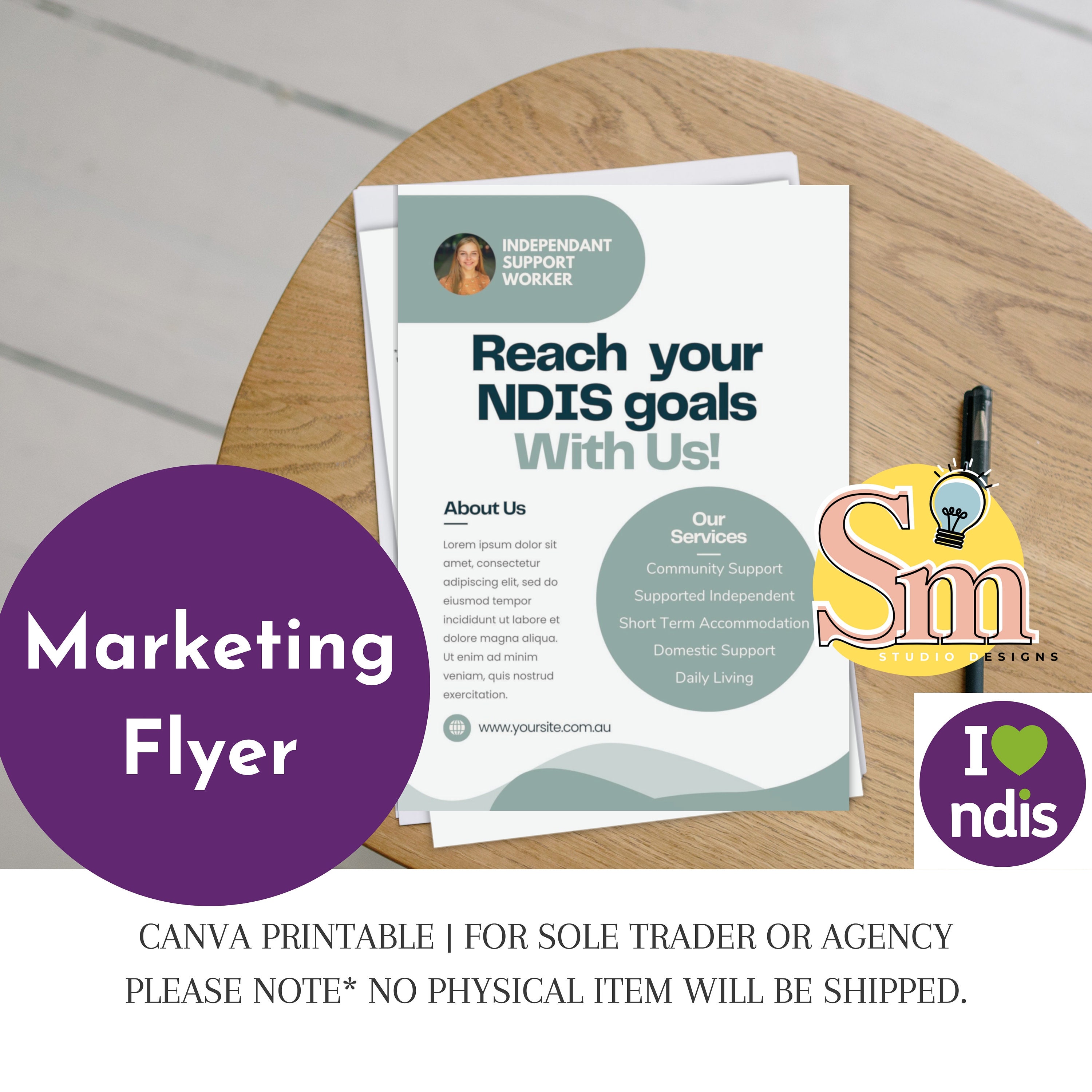 NDIS Business Bundle Business Support Work Agency Canva Template for ...