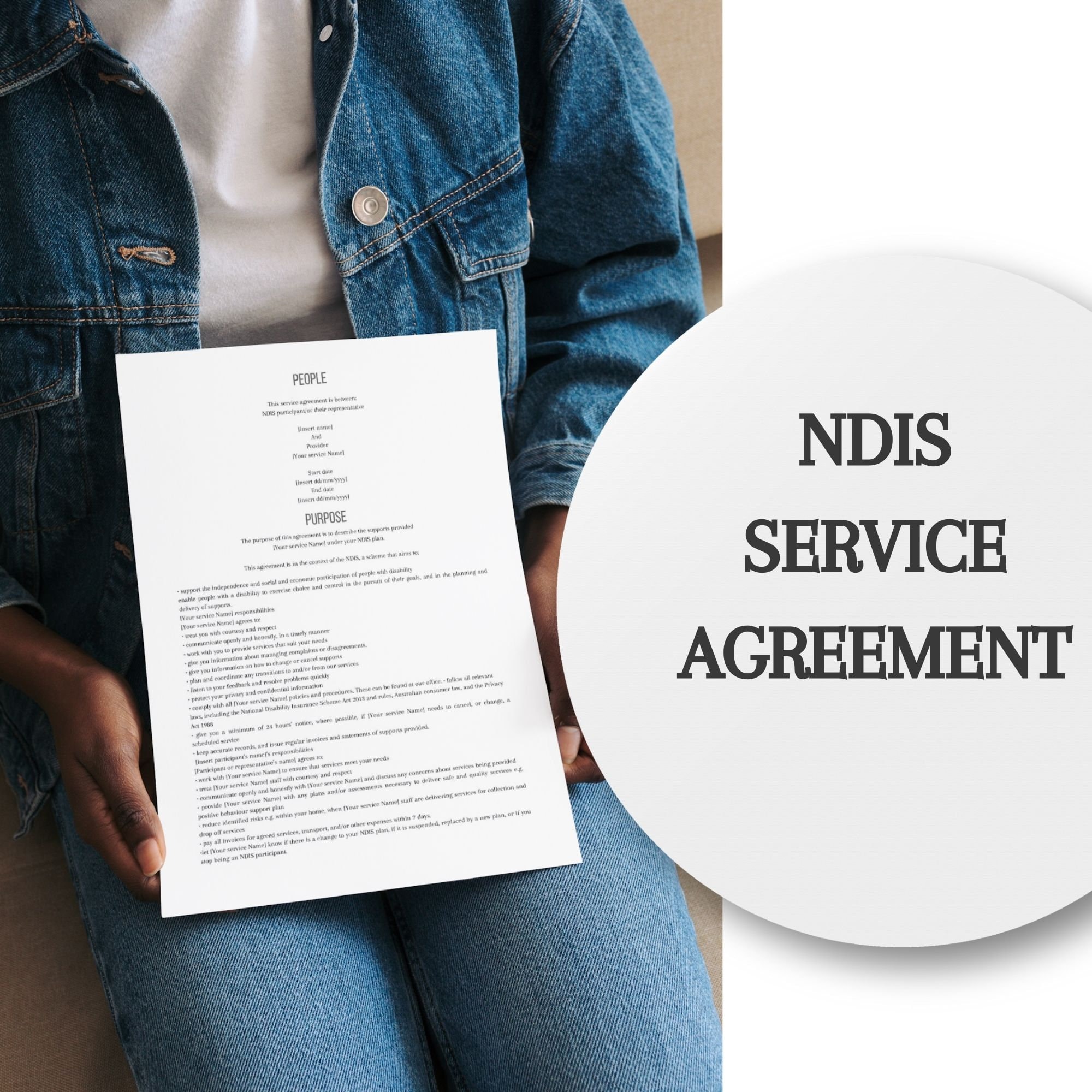 Minimalist Service Agreement Schedule of Supports NDIS Support Work ...