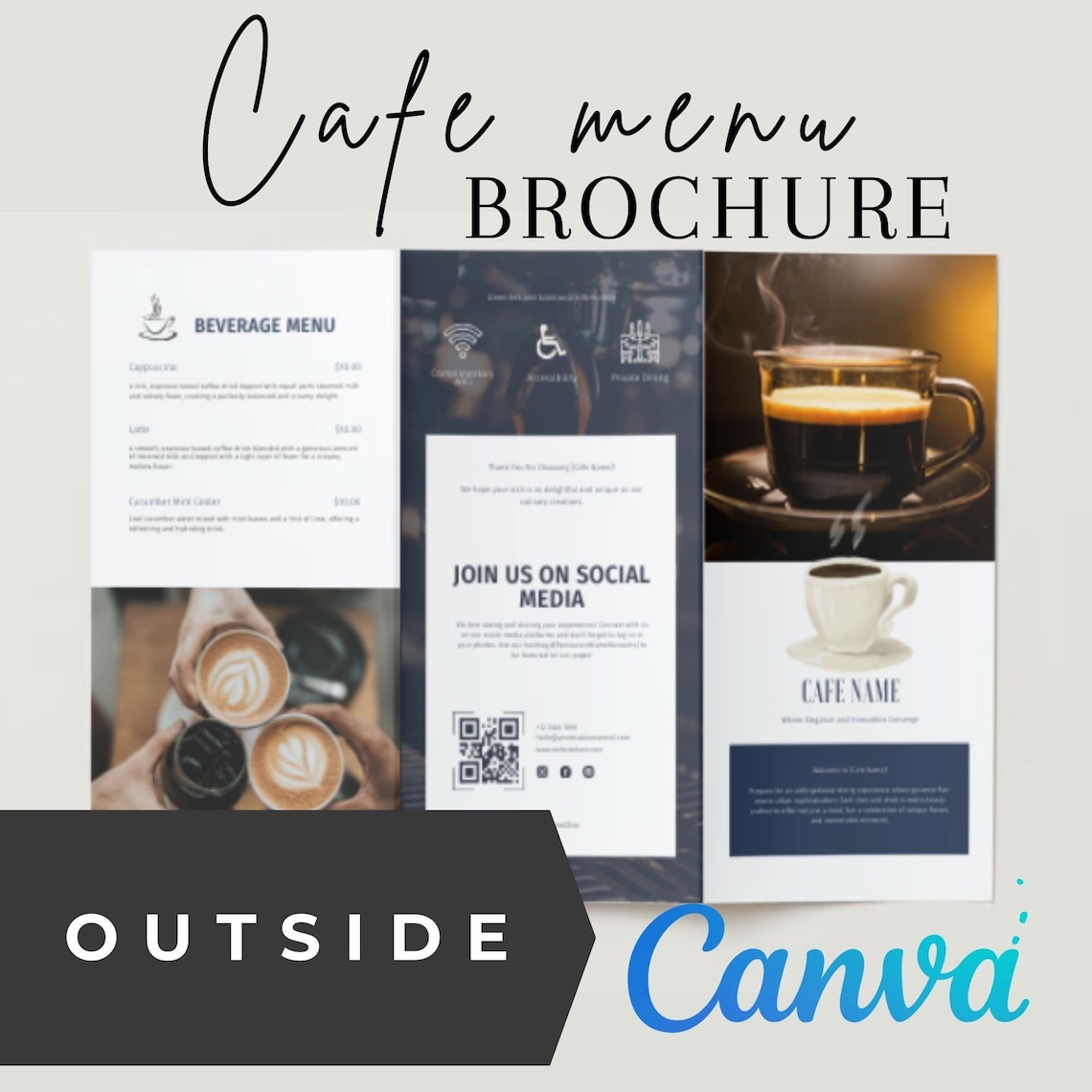 Editable Cafe Menu Template Minimalist Coffee Menu Café Menu Bakery ...
